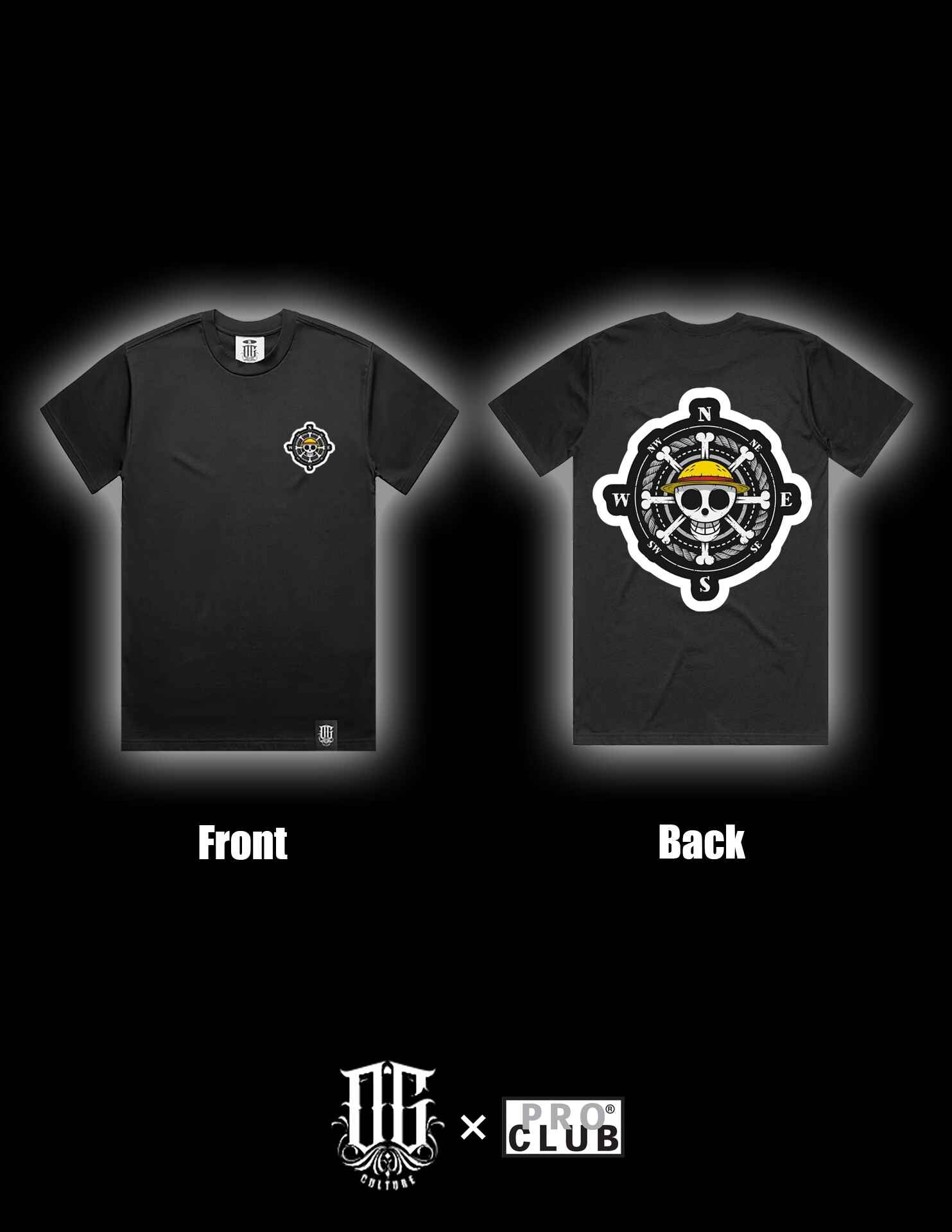 OG Culture X Pro Club Heavyweight Tee - One Piece Compass Logo ...
