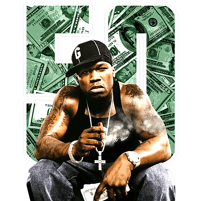 Pro Club Rapper 50 cent Money Digital printed Tee