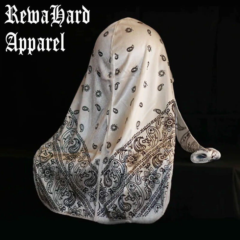 Rewahard - Bandana Silky Durag - White - Rewahard Apparel